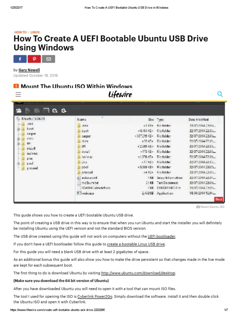 How To Create A UEFI Bootable Ubuntu USB Drive in Windows | PDF ...