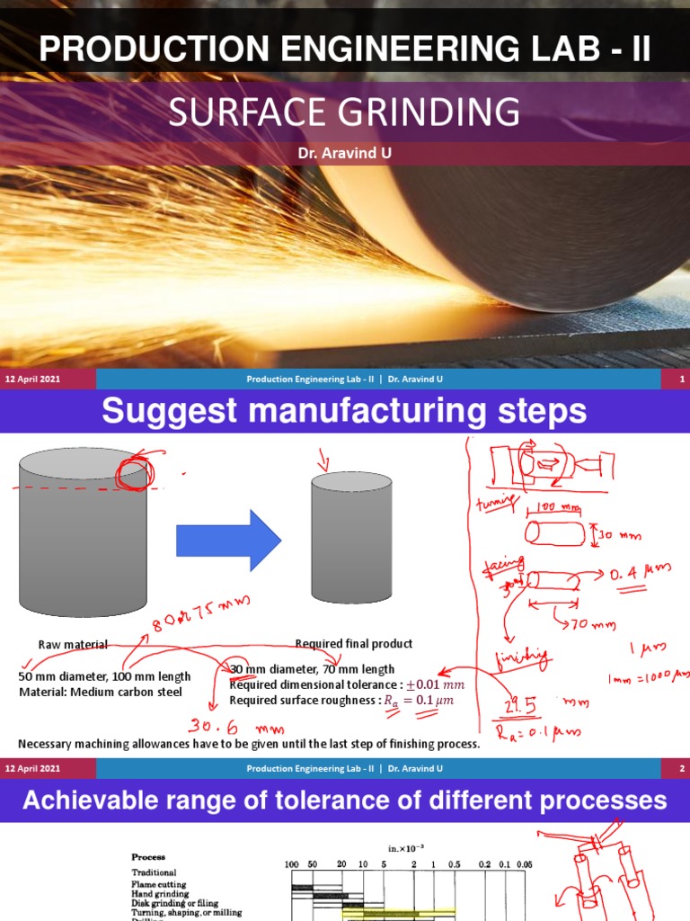 Surface Grinding Class Presentation | PDF | Grinding (Abrasive Cutting ...