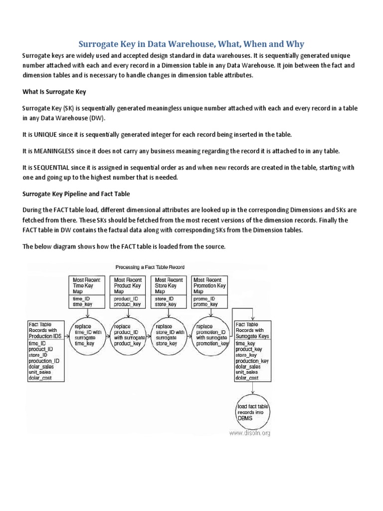 Surrogate Key in Data Warehouse | PDF | Data Warehouse | Information Science