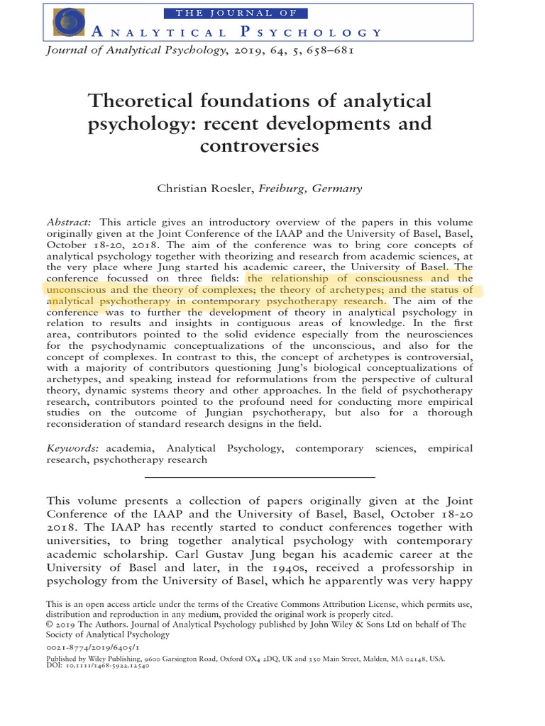 Theoretical Foundations | PDF | Psychotherapy | Analytical Psychology