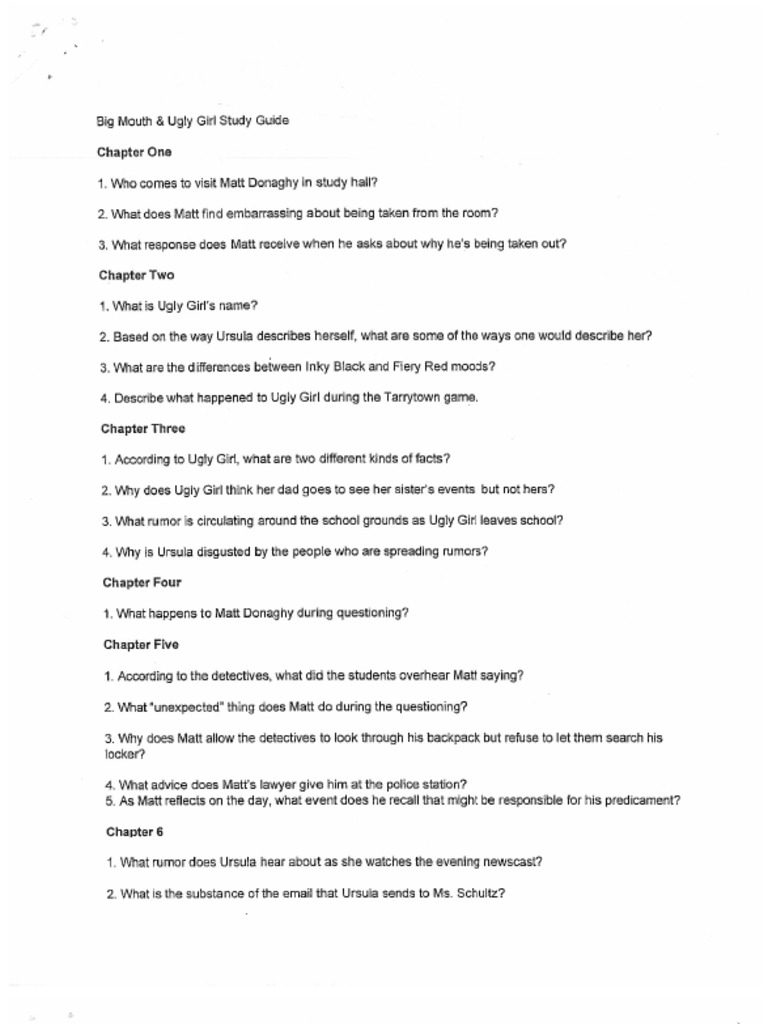 Big Mouth & Ugly Girl | PDF