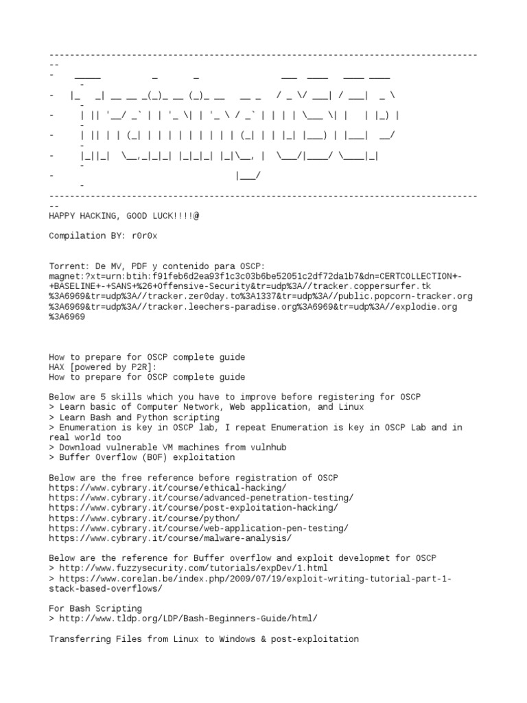 Training OSCP | PDF | Penetration Test | Security Hacker