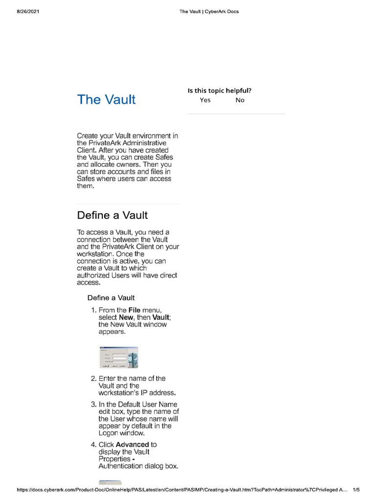 The Vault Set Up With Privateark Client | PDF