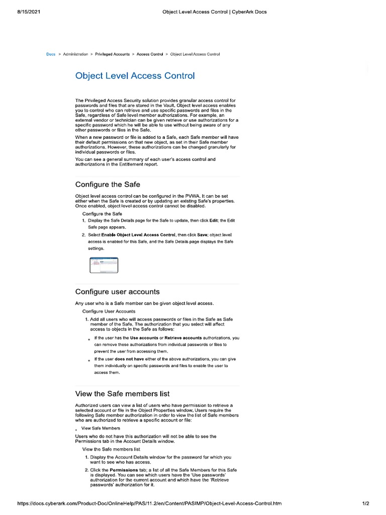 Object Level Access Control | PDF