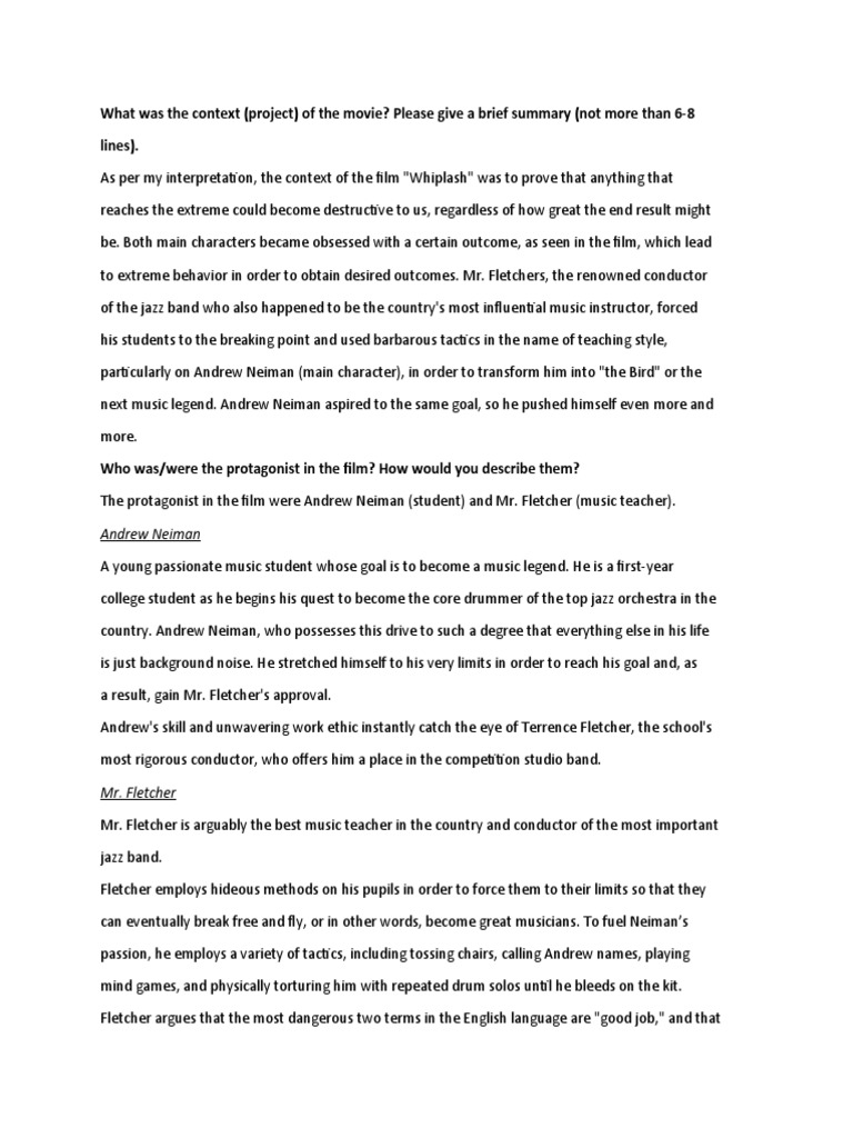 What Was The Context (Project) of The Movie? Please Give A Brief ...