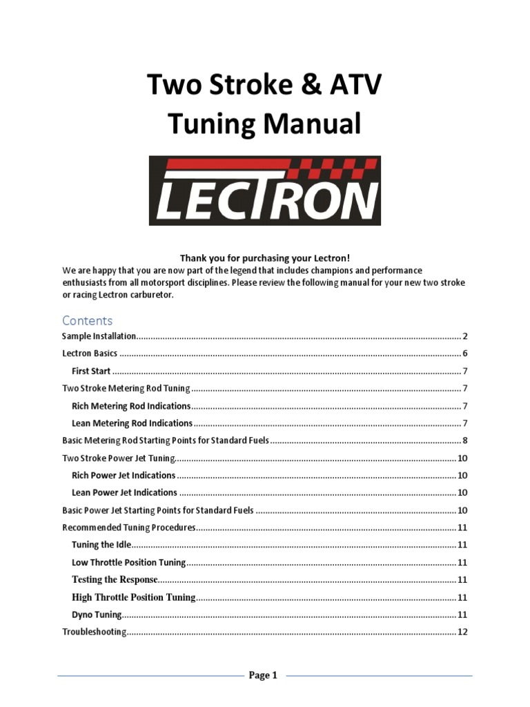 2020 Two Stroke Tuning Manual | PDF | Carburetor | Throttle