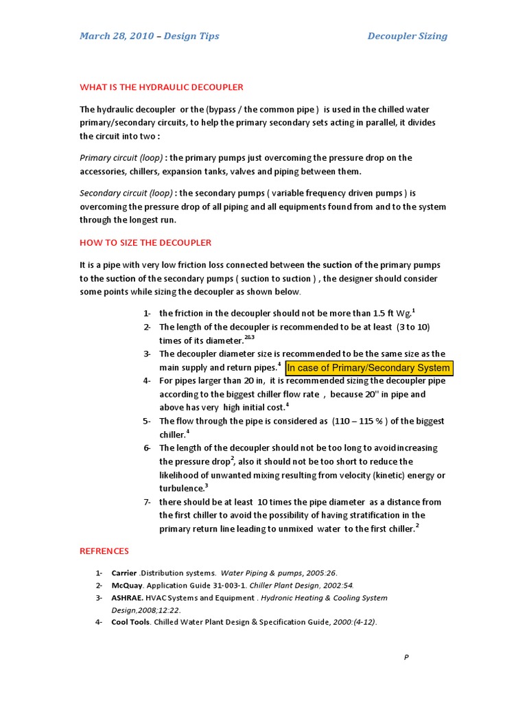Decoupler Recommendations | PDF | Pump | Pipe (Fluid Conveyance)