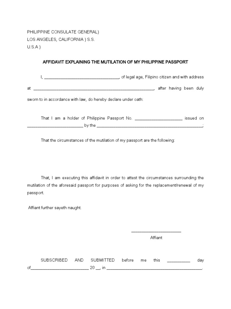 Affidavit of Mutilation | PDF