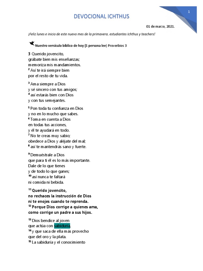 Devo 01-Marzo | PDF | Dios | Cristo (título)