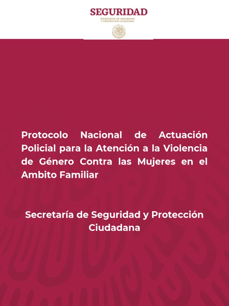 Dof - Protocolo Nacional de Actuaci N Policial para La Atenci N de G Nero Contra Las Mueres en ...