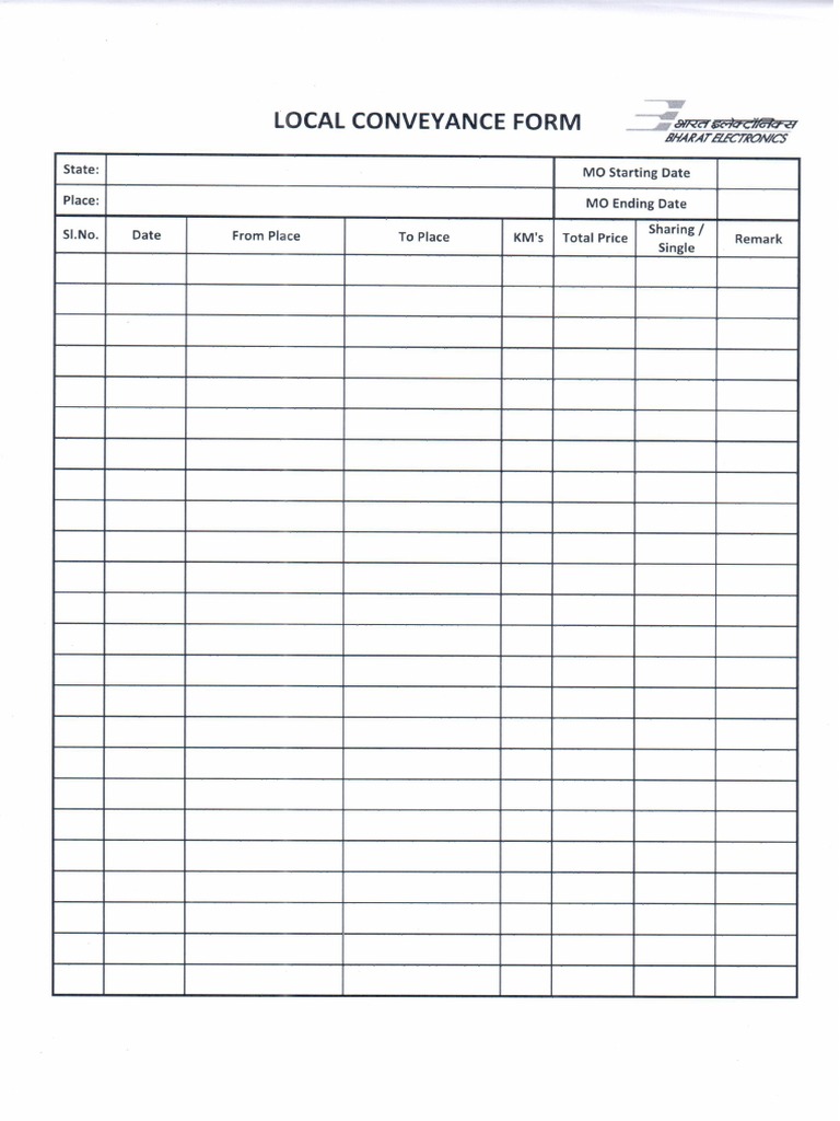 Format Local Conveyance | PDF