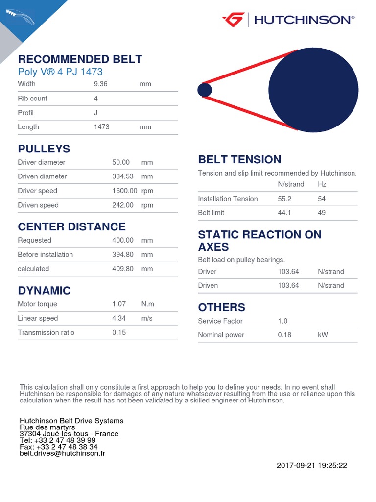 Recommended Belt: Poly V® 4 PJ 1473 | PDF