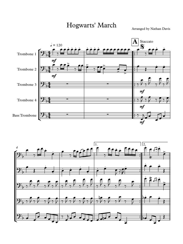 Hogwarts+March+Trombone+ +Score+and+Parts | PDF | Échecs | Ouverture ...