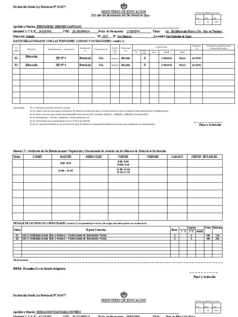 DDJJ 3416 | PDF | La naturaleza humana