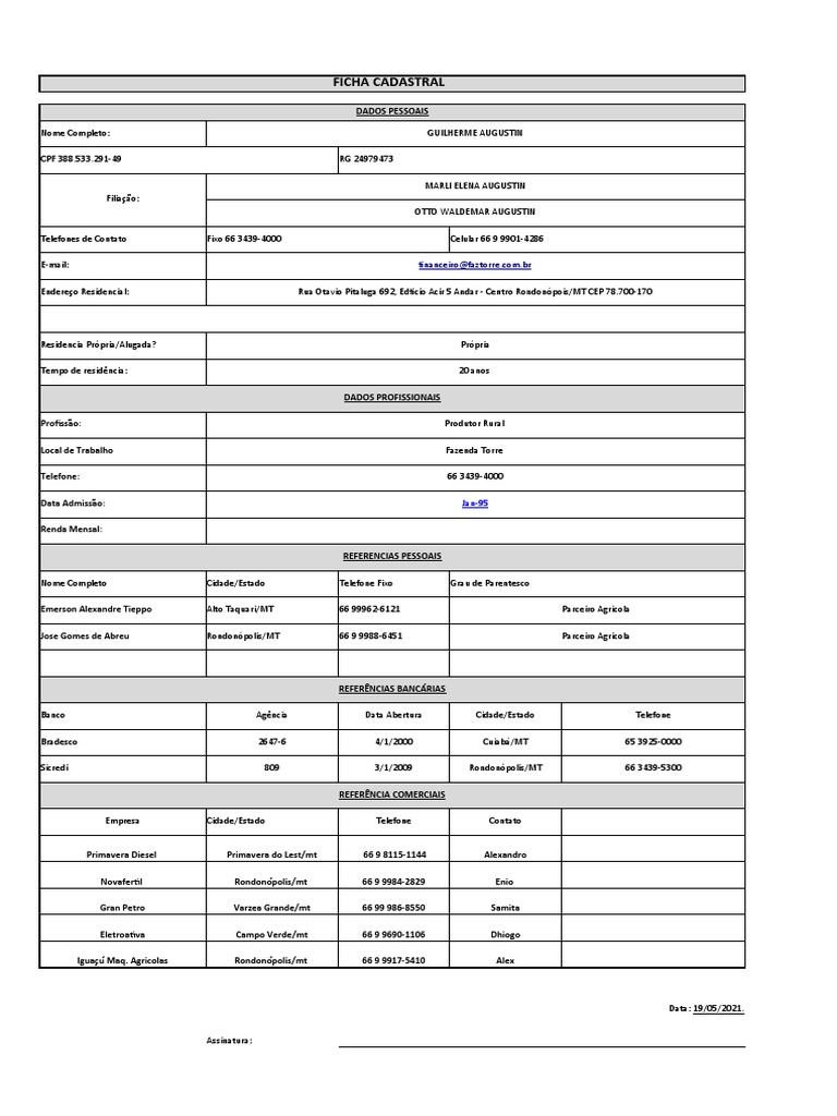 Ficha Simplificada | PDF