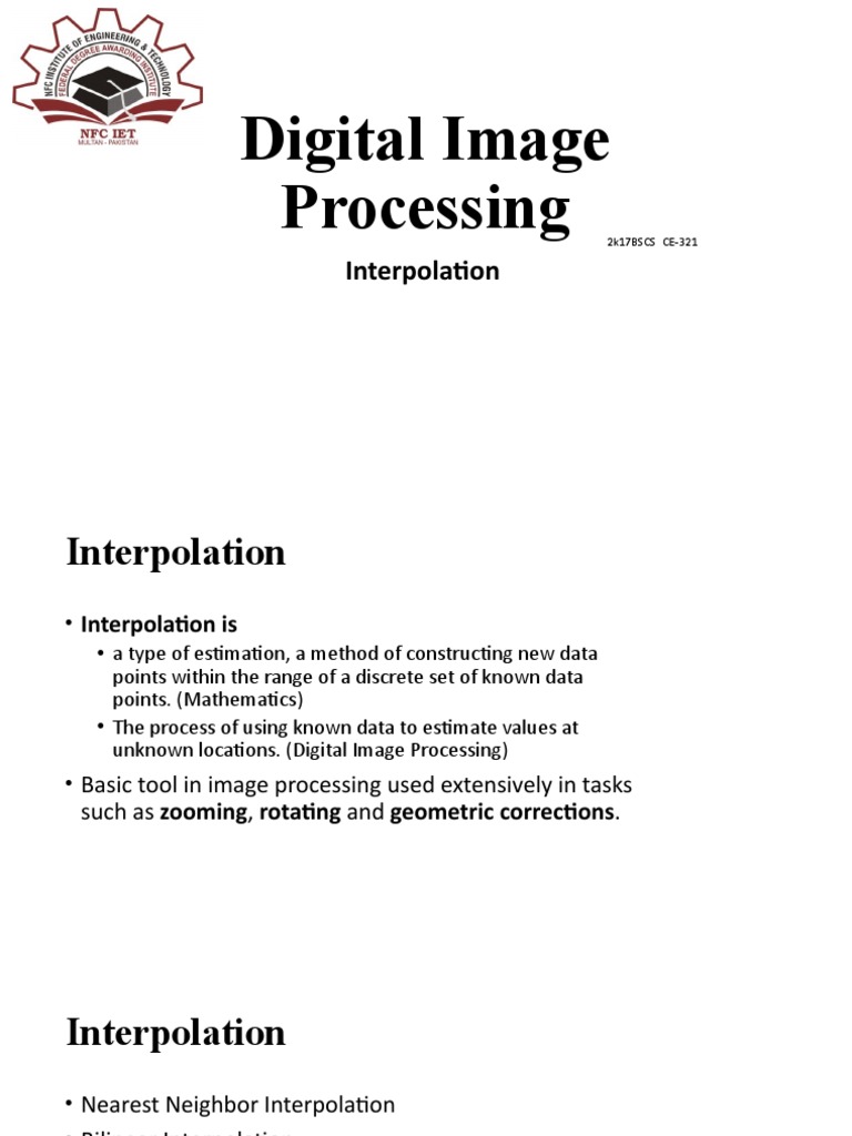 Digital Image Processing: Interpolation | PDF | Interpolation ...