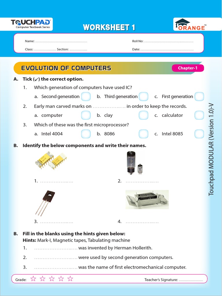 Evolution of Computers Worksheet | PDF | Information Age | Manufactured ...