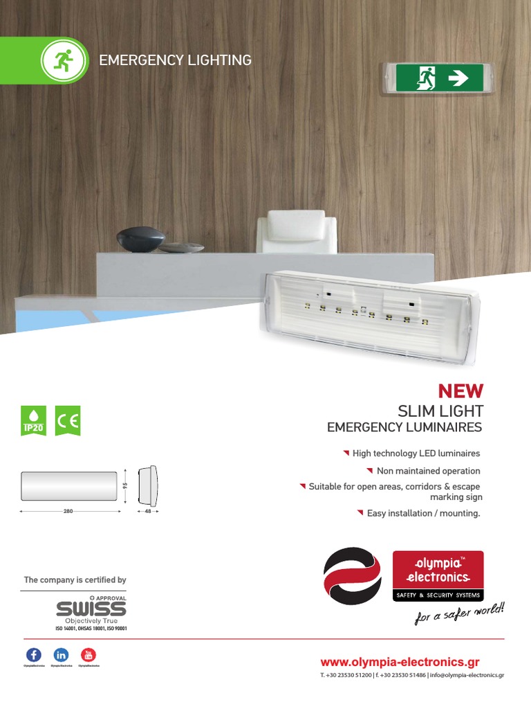 Emergency Lighting: Slim Light | PDF | Lighting | Light Emitting Diode