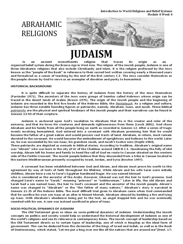 Judaism: Abrahamic Religions | PDF | Jewish Holidays | Abraham