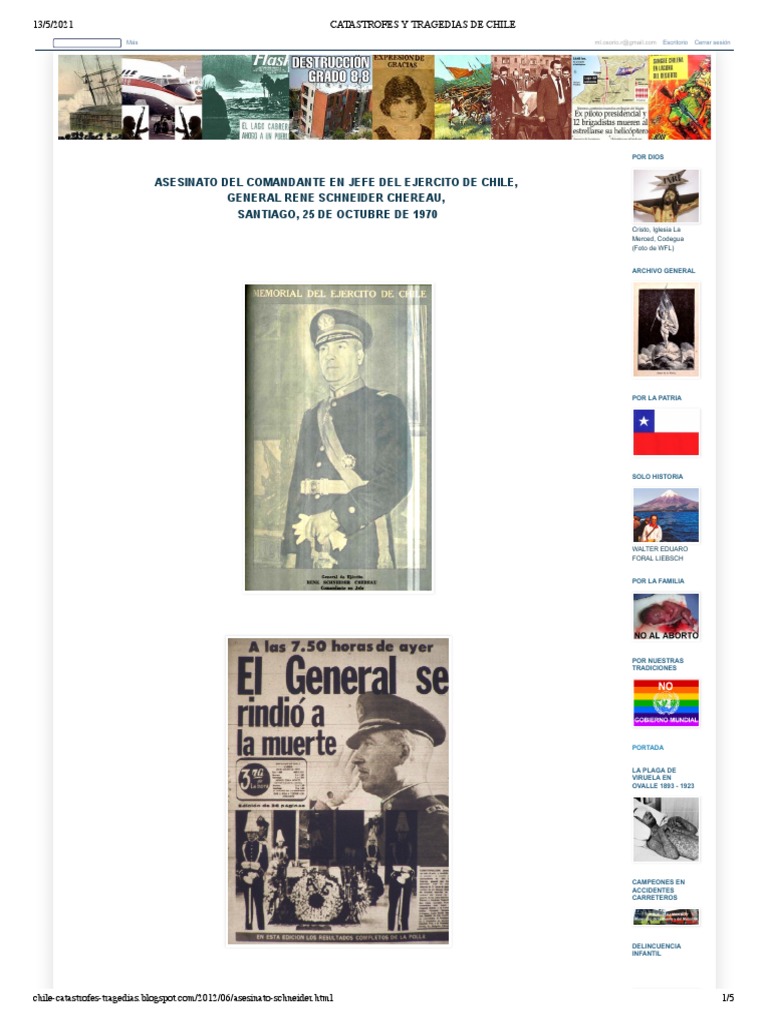 Asesinato del General Schneider en 1970 | PDF | Gobierno | Chile