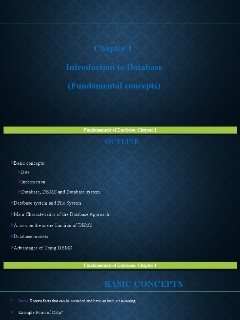 Introduction To Database (Fundamental Concepts) : Fundamentals of ...