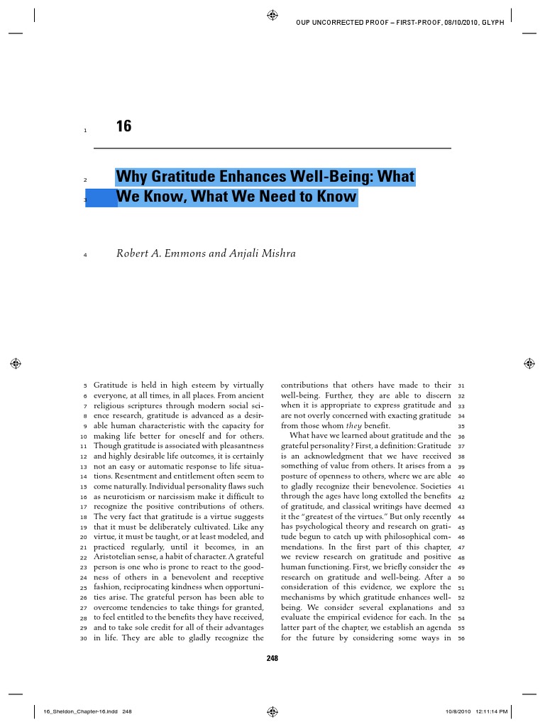 GRATITUDE&Wellbeing | PDF | Gratitude | Attachment Theory