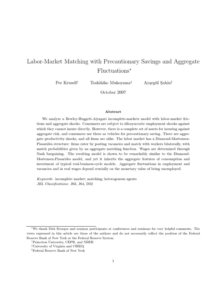 Labor-Market Matching | PDF | Labour Economics | Long Run And Short Run