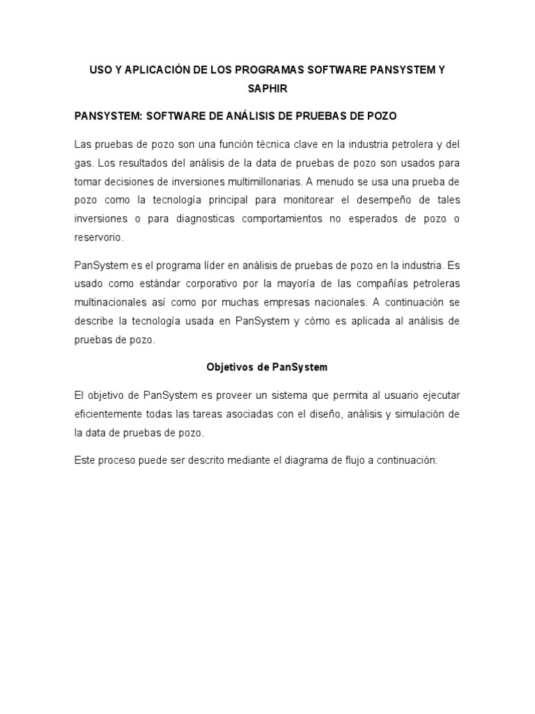 Análisis de Pruebas con PanSystem y Saphir | PDF | Simulación | Software