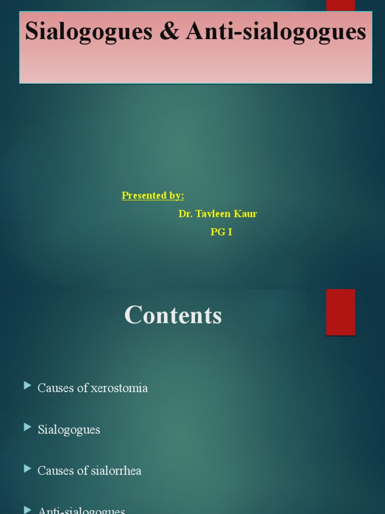 Sialogogues & Anti Sailogogues | PDF | Saliva | Medicine