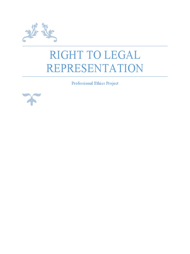 Right To LEGAL Representation | Download Free PDF | Legal Aid | Lawyer