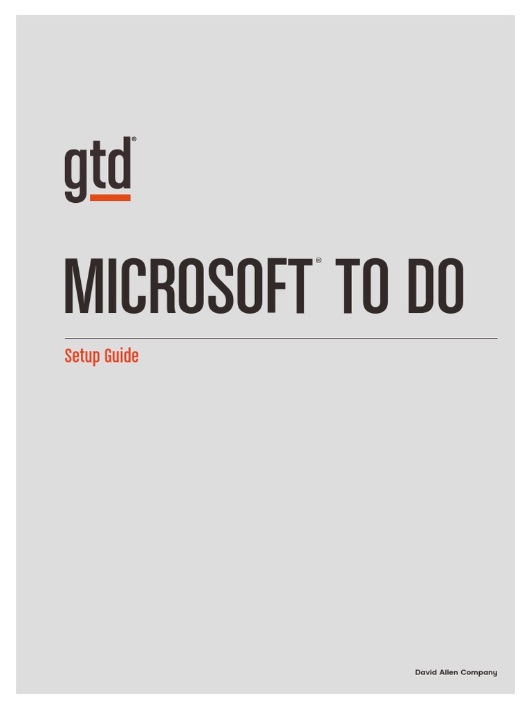 GTD Microsoft To Do A4 Sample | PDF | System Software | Software Development