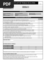 Check List Trabajo en Altura | PDF