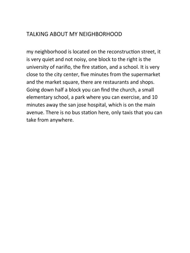 Overview of My Quiet Neighborhood | PDF