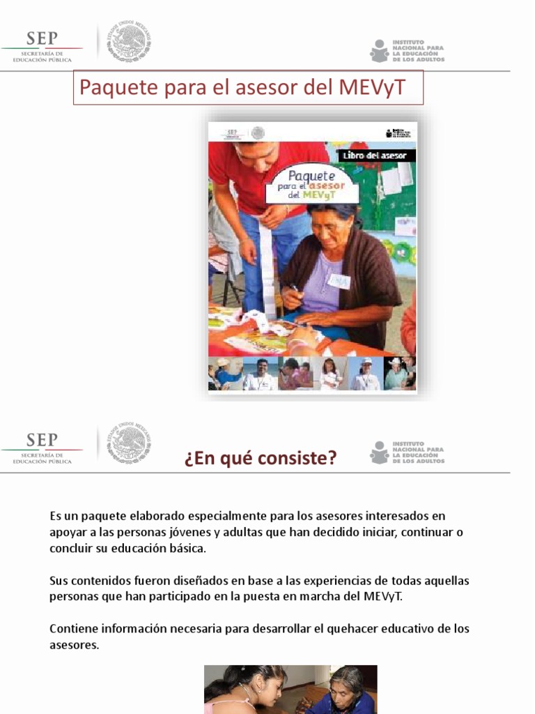 Paquete para El Asesor Del MEVyT | PDF | Evaluación | Aprendizaje