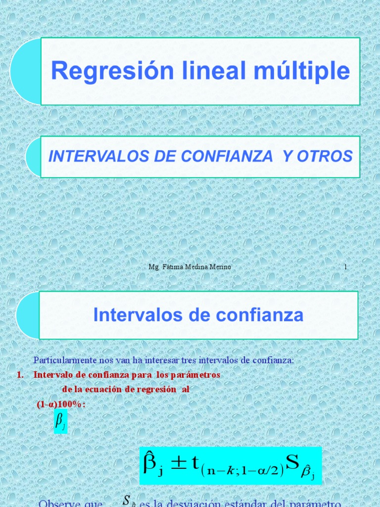 Regresión Lineal Múltiple 02 Pdf Intervalo De Confianza 9589