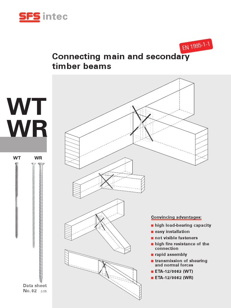 Connecting Main and Secondary Timber Beams | PDF | Angle | Mechanics