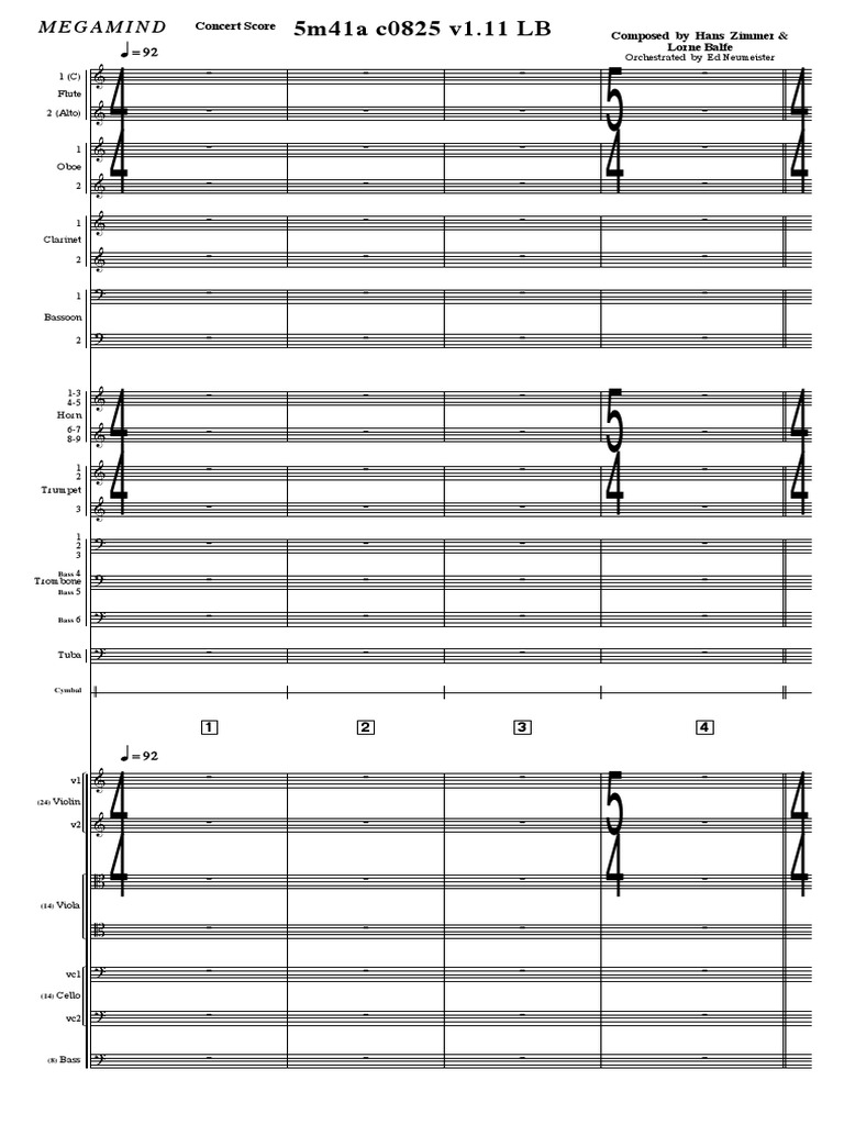 Megamind Concert Score Overview | PDF | Music Technology | Aerophones