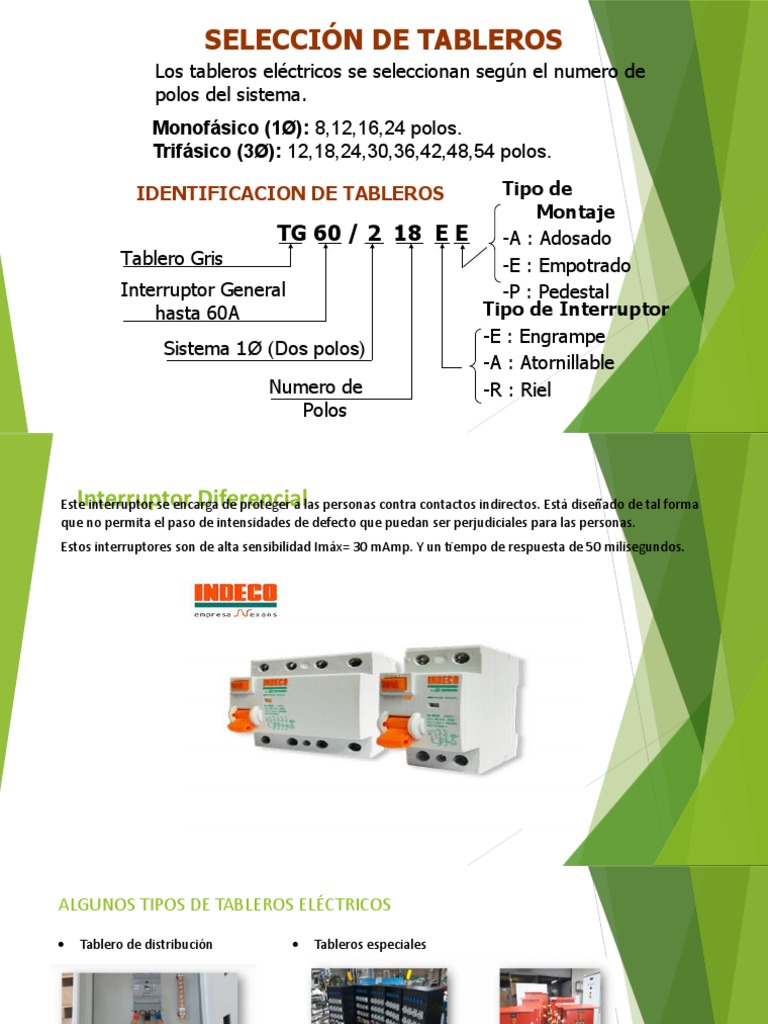 Selección y tipos de tableros eléctricos | PDF | Ingenieria Eléctrica ...