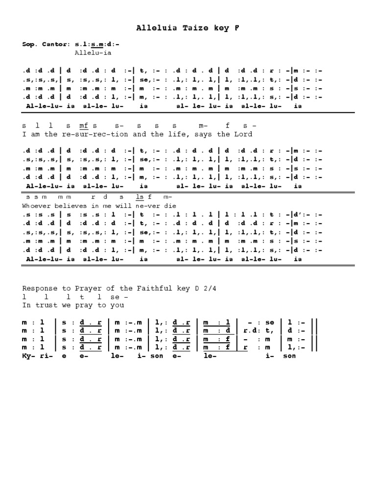 Taize Chants For The Dead | PDF | Christian Worship And Liturgy ...