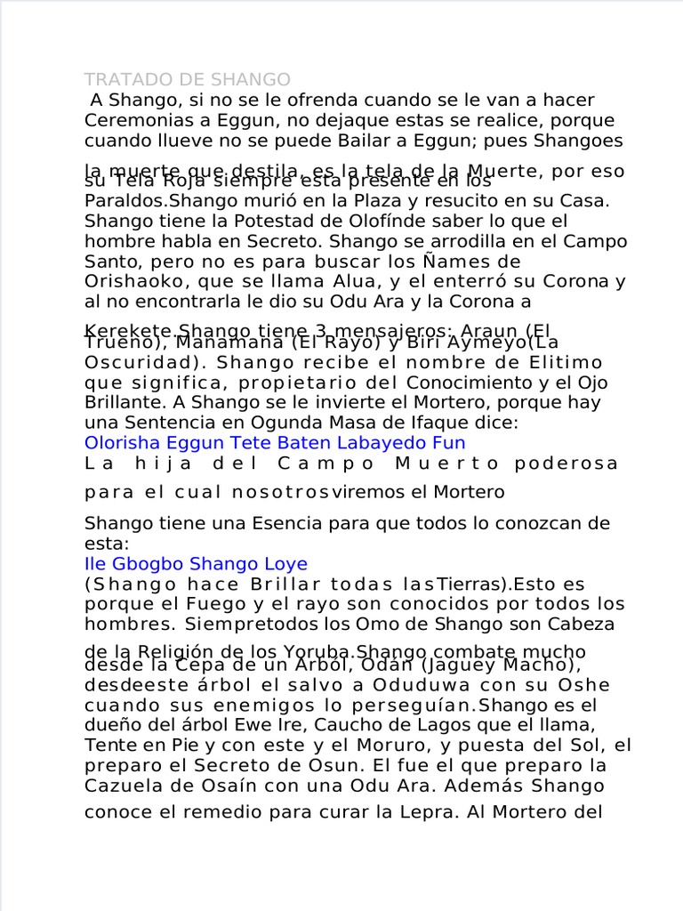 Ceremonias y Significado de Shango | PDF | Religión étnica | Santeria