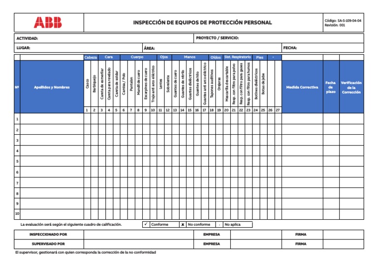 FORMATO Insp EPP | PDF