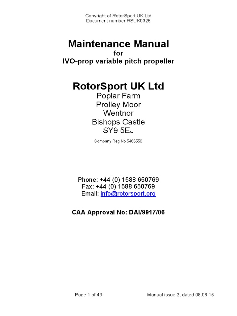 Maintenance Manual: Poplar Farm Prolley Moor Wentnor Bishops Castle Sy9 ...