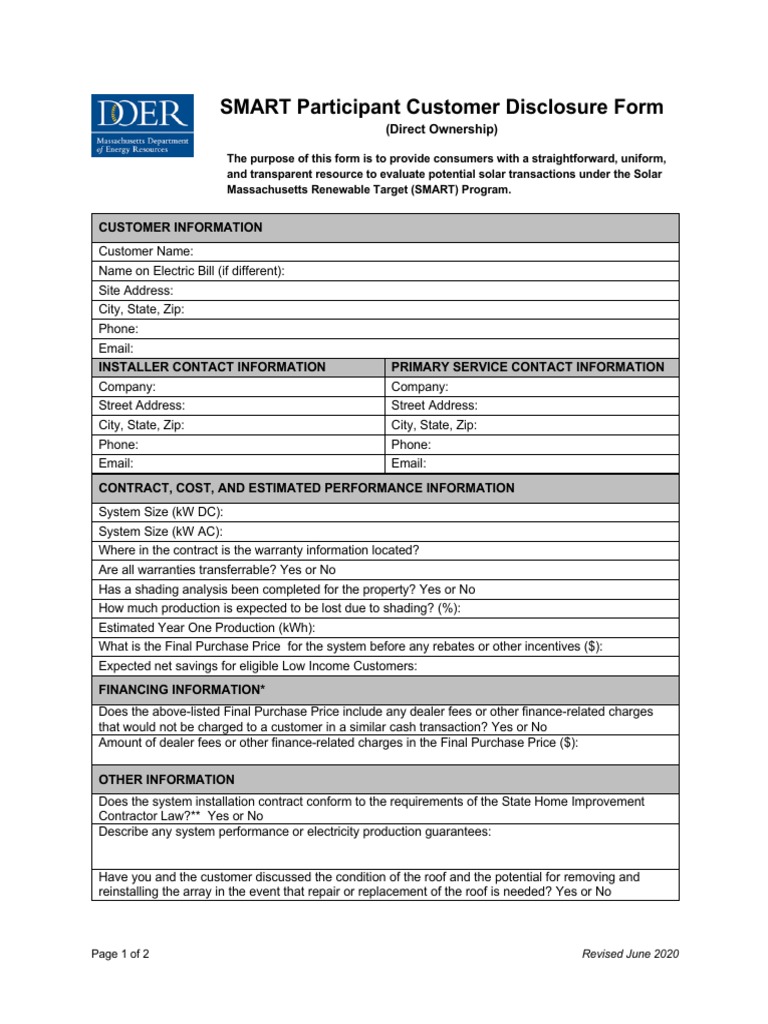 MA SMART Summary Disclosure Statement | PDF | Solar Power | Economies