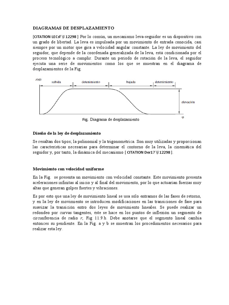 Diagramas de Desplazamiento | PDF | Cinemática | Aceleración