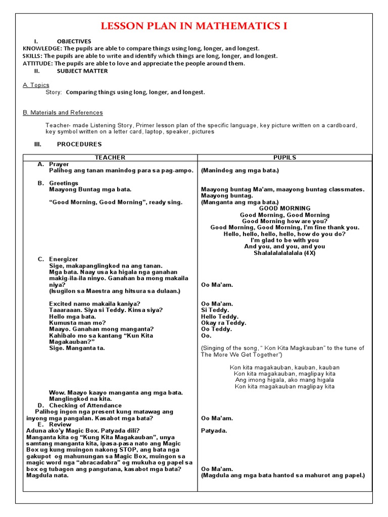 LESSON PLAN IN Math I COT 2 | PDF