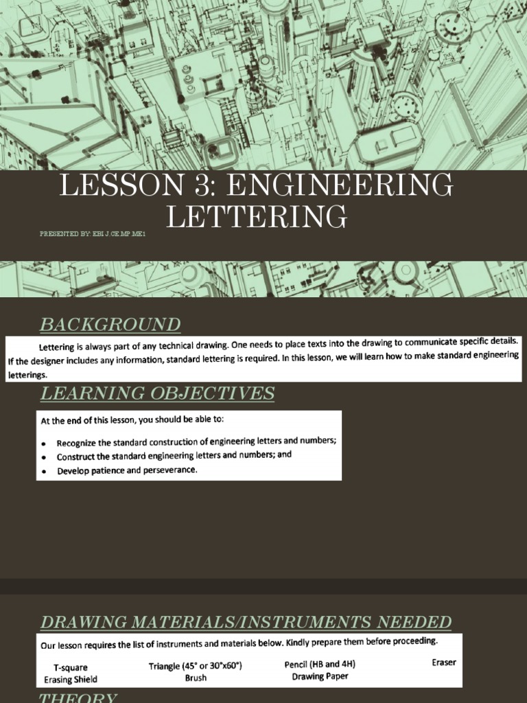 Engineering Lettering Lesson 3: Materials & Theory | PDF