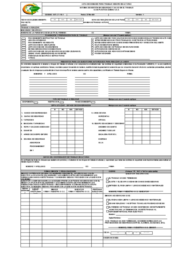 Formato de Permiso de Trabajo Tsa | PDF