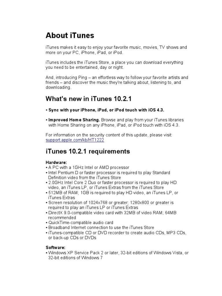 About Itunes | PDF | I Tunes | Ios
