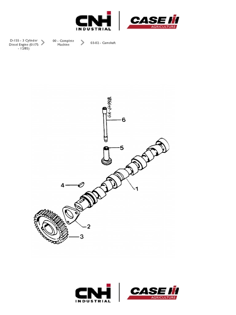 D-155 - 3 Cylinder Diesel Engine (01/75 - 12/85) 00 - Complete Machine ...