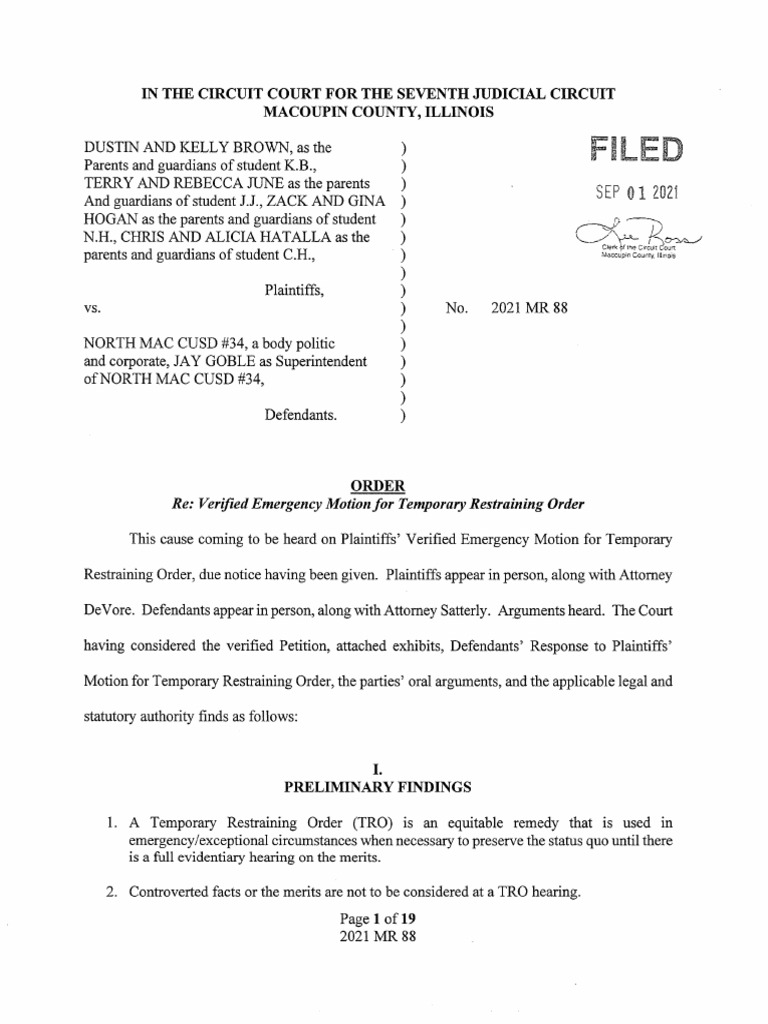 Circuit Court Judge April Troemper's Ruling | PDF